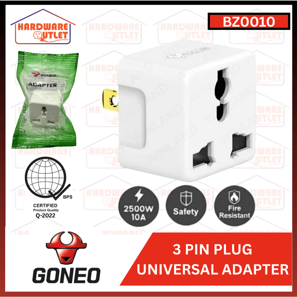 Bull 3 Pin Plug Universal Travel Adapter BZ0010 | Shopee Malaysia