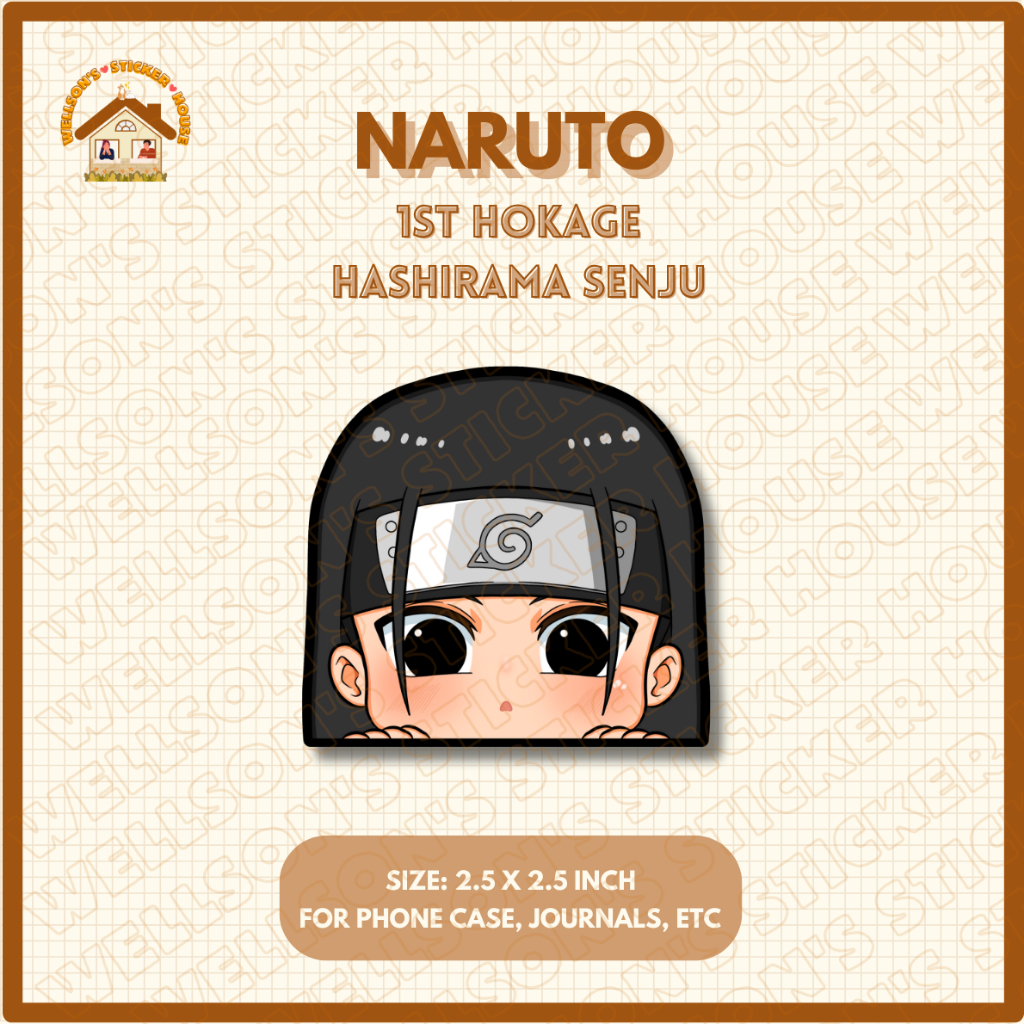 Anime Naruto -1ST HOKAGE HASHIRAMA SENJU Vinyl Waterproof Matte Peeker ...