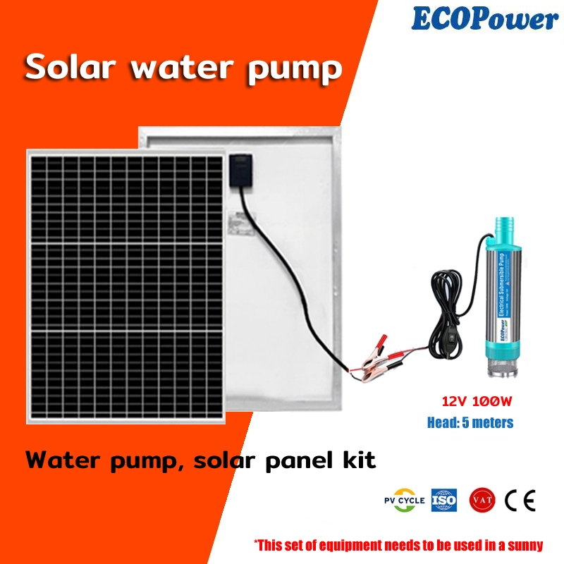 ECOPower Solar water pump kit DC 12V solar water pump oil pump Solar cell solar panel | Shopee ...