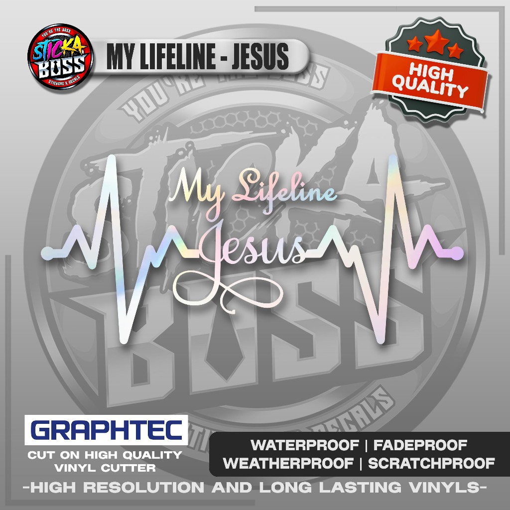 MY LIFELINE - JESUS | VINYL WATERPROOF CUT-OUT STICKER DECALS ...