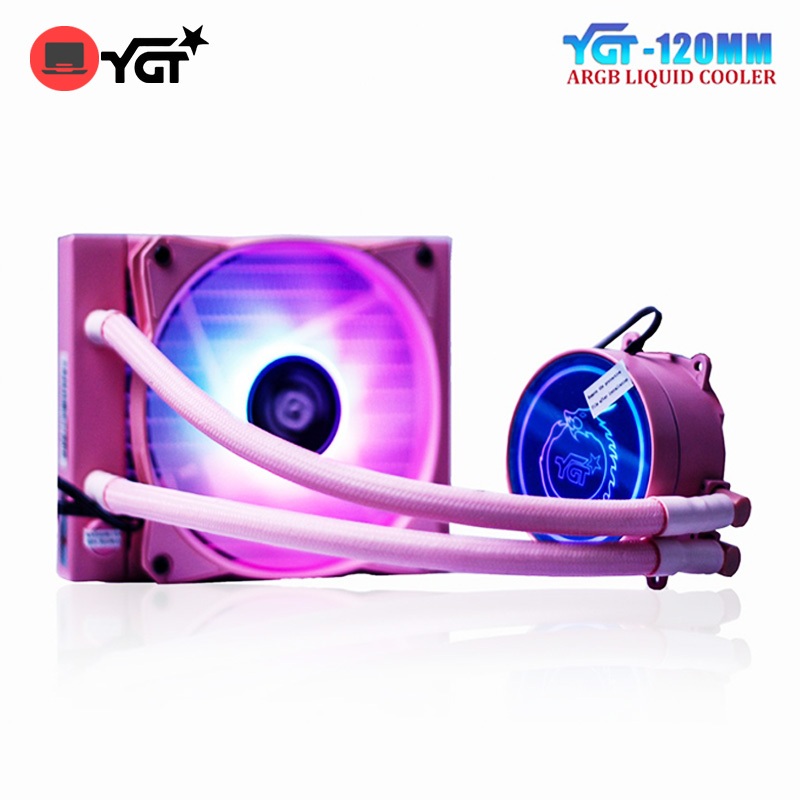 YGT ARGB Liquid Cooler 120mm 3Pin Heatsink CPU Cooling Fan Cooler For ...