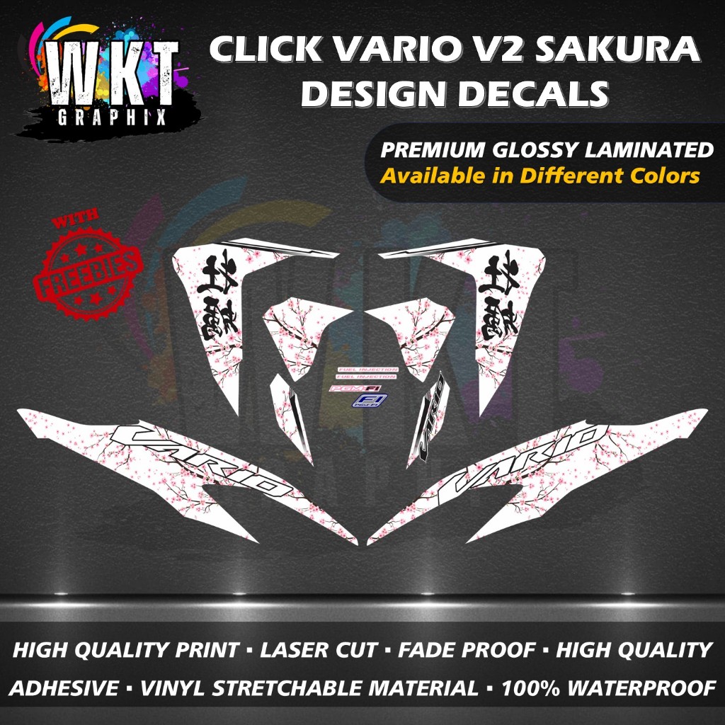 HONDA CLICK VARIO V2 SAKURA DESIGN DECALS STICKER (WATERPROOF ...