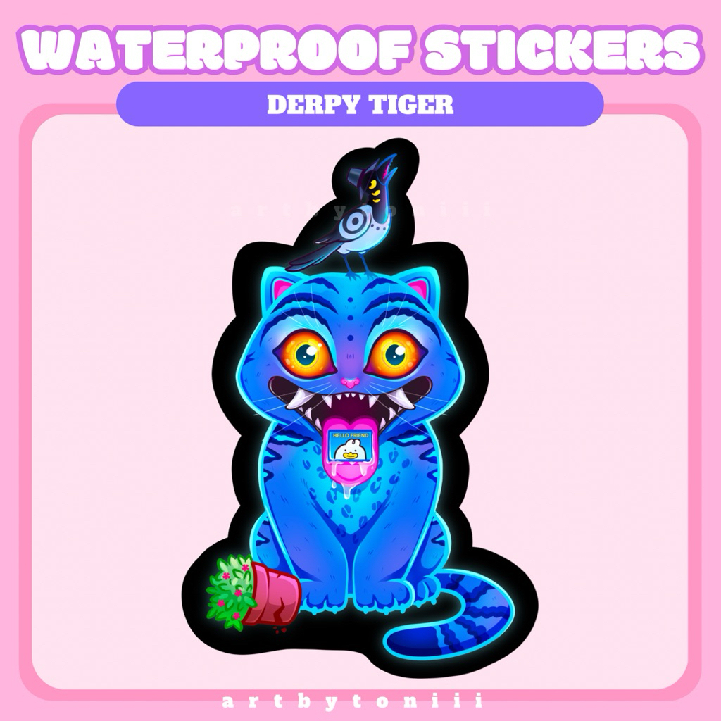 DERPY TIGER KPOP DEMON HUNTERS | WATERPROOF VINYL LAPTOP AND TUMBLER ...