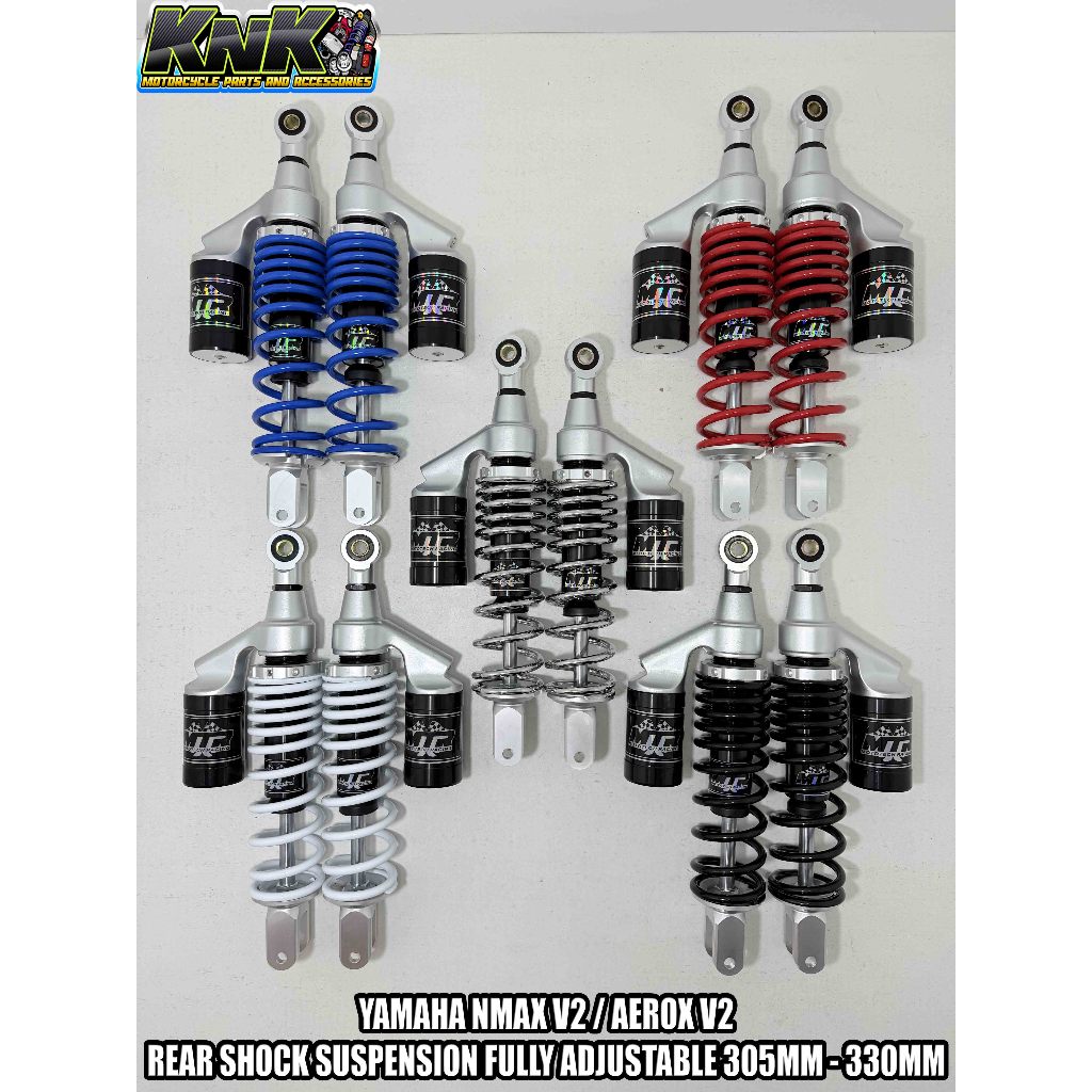 MTR REAR SHOCK SUSPENSION FULLY ADJUSTABLE W/ TANK 305MM-330MM FOR NMAX ...