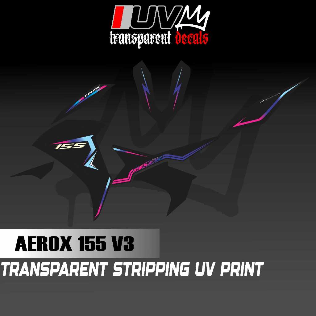 TRANSPARENT AEROX TURBO V3 VIETNAM/INDO RAINBOW DECALS | Shopee Malaysia