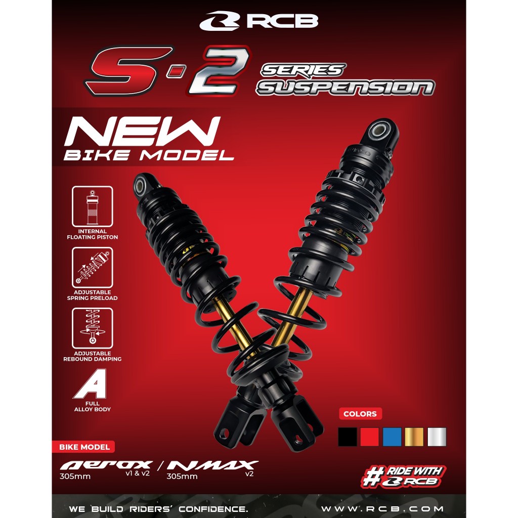 RCB S2 Series Dual Shock Absorber Nmax V2/Aerox/Xmax/Pcx | Shopee Malaysia