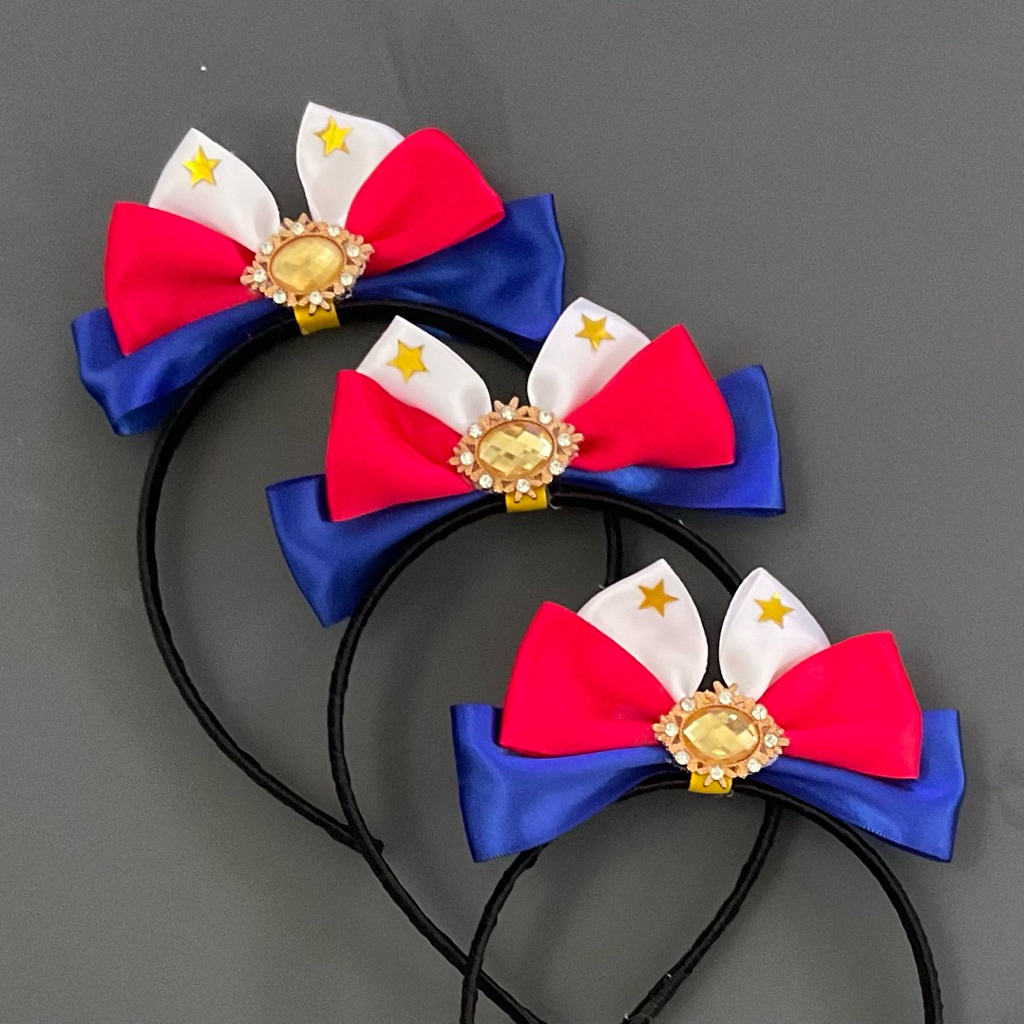Momcbows Philippines Flag Colors Ribbon Bow | Shopee Malaysia