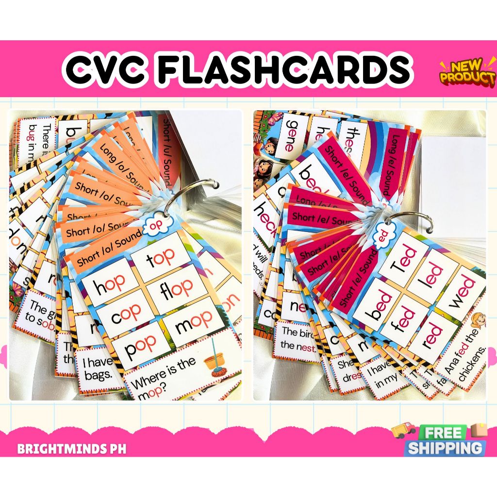 CVC word Family Vocabulary Cards Short vowels and long vowels ...