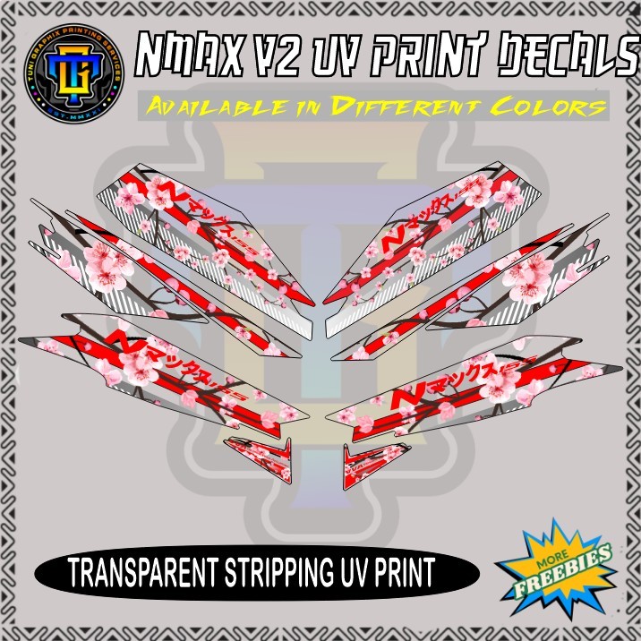 Nmax v2 Sakura Decals ( PREMIUM UV PRINT TRANSPARENT STICKER) | Shopee ...
