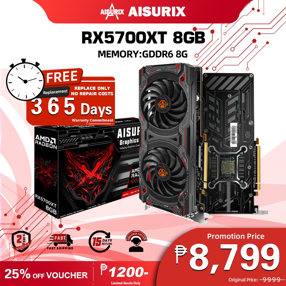 AISURIX RX5700XT 8GB Graphics Card AMD Radeon Computer GPU Video Card ...