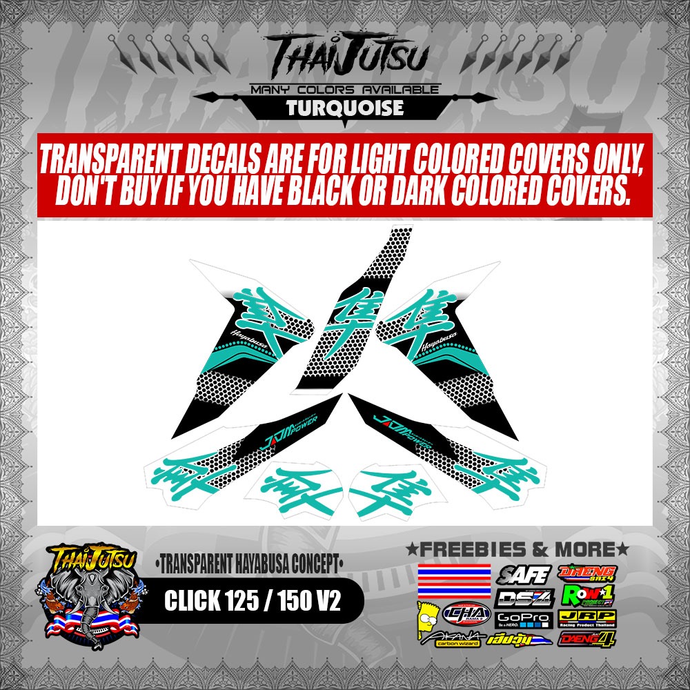 CLICK 125 / 150 V2 STICKER DECALS ( TRANSPARENT HAYABUSA CONCEPT ...