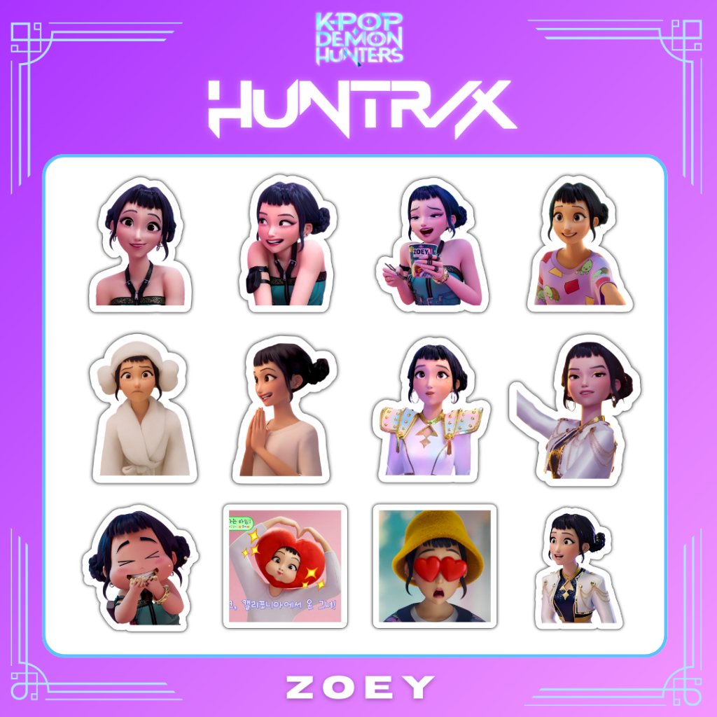 HUNTR/X Zoey Sticker Set (12pcs) - KPOP DEMON HUNTERS | Shopee Malaysia