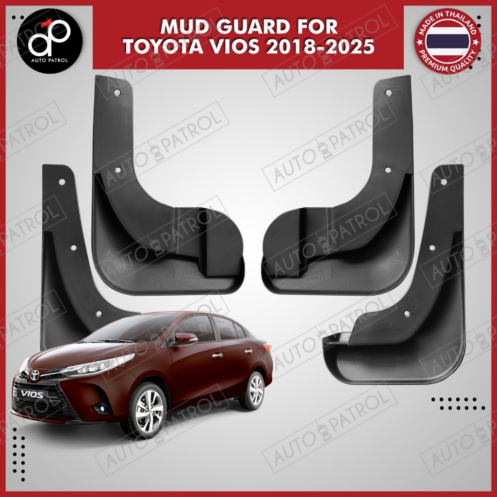 TOYOTA VIOS 2018-2025 Mud Guard flaps Matte Black with Screw ( mudguard ...