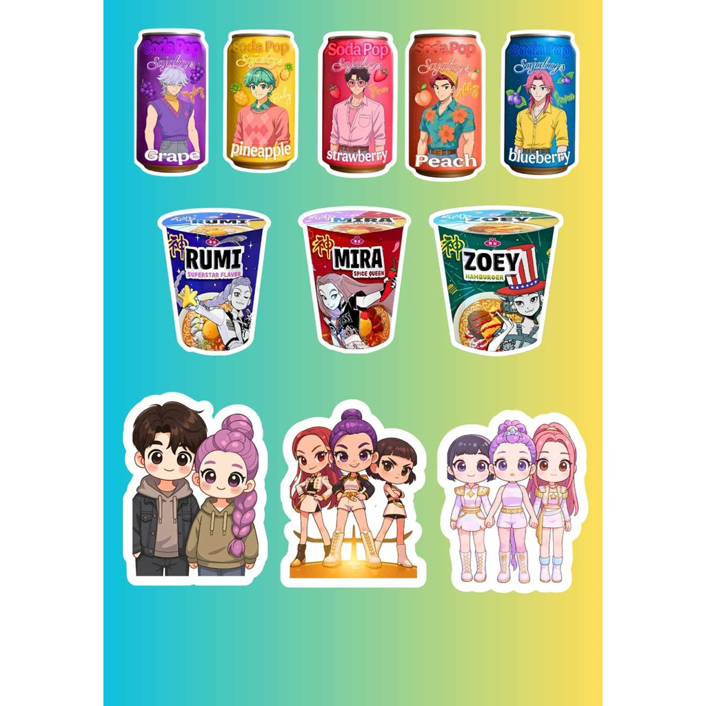 Huntrx Ramen and Saja Boys Soda Pop Sticker Waterproof | Shopee Malaysia