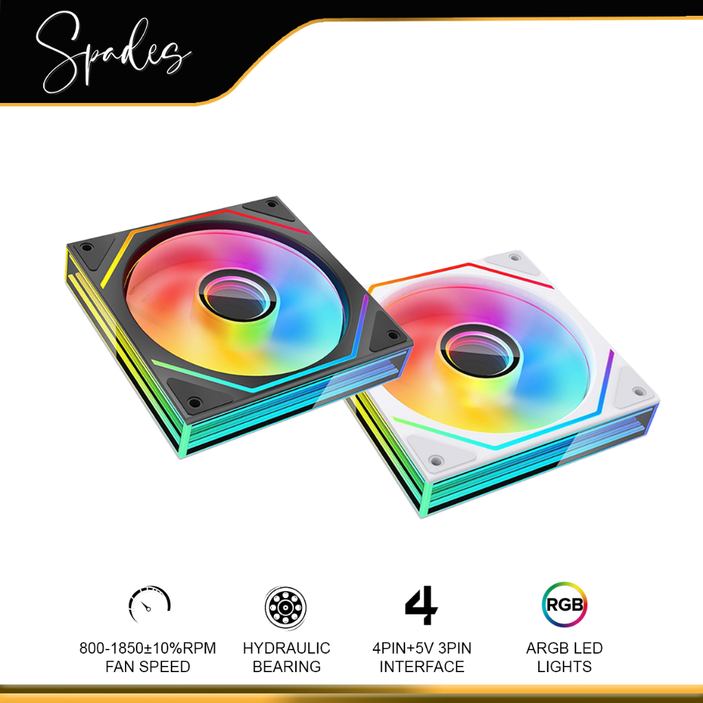 Jungle Leopard Prism 6 MAX 120mm ARGB PC Case Fan 3-Sided Infinite Mirror & Axis Infinite Mirror ...