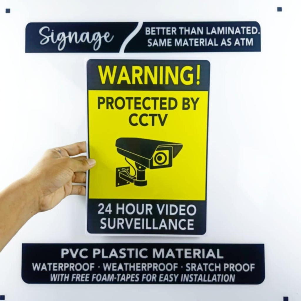 SIGNAGE - WARNING - PROTECTED BY CCTV - 24 HOUR VIDEO SURVEILLANCE ...