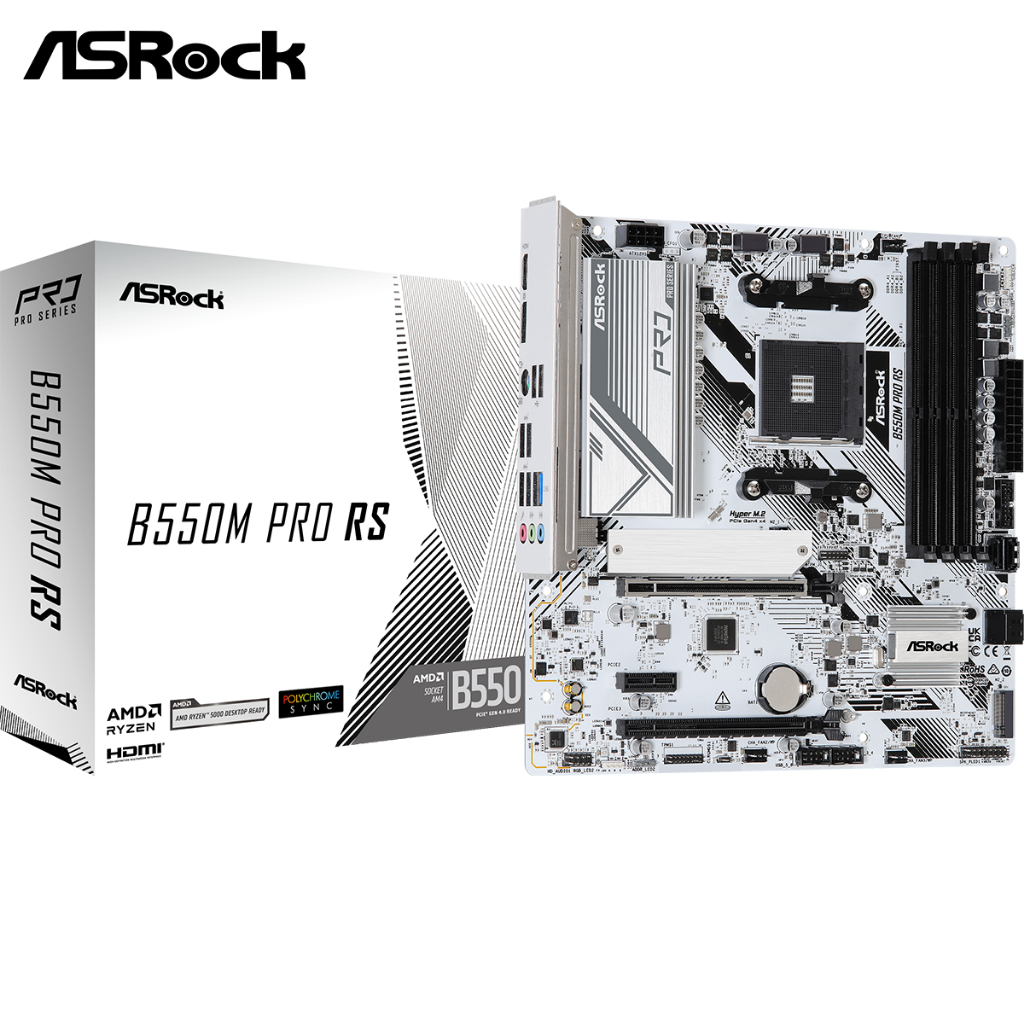 Asrock B550M Pro SE Micro ATX Motherboard AM4 DDR4 Socket AM4 ...