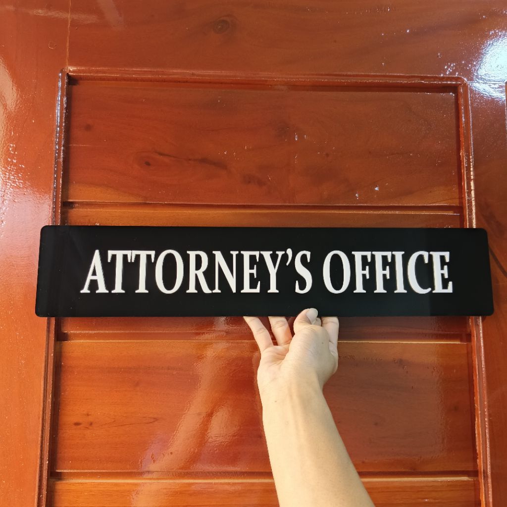 Premium Acrylic Signage - ATTORNEY'S OFFICE Acrylic Signage – 3D White ...