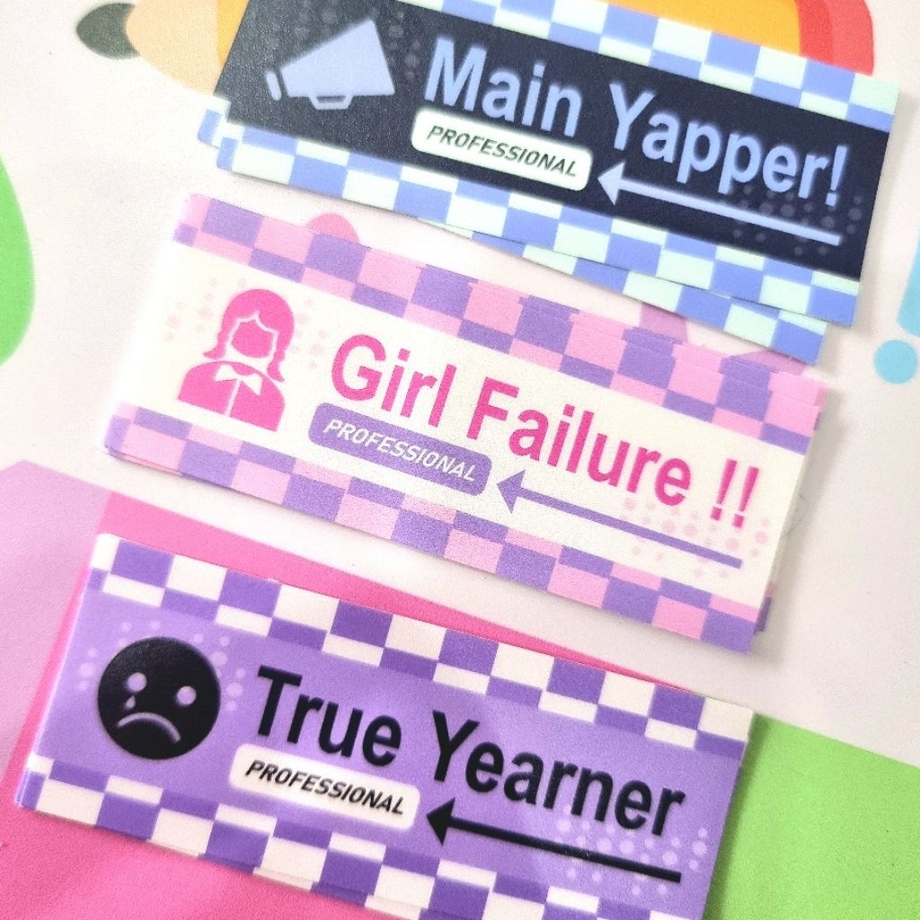 Main Yapper Girl Failure True Yearner Matte-Lamimated Stickers | Shopee ...