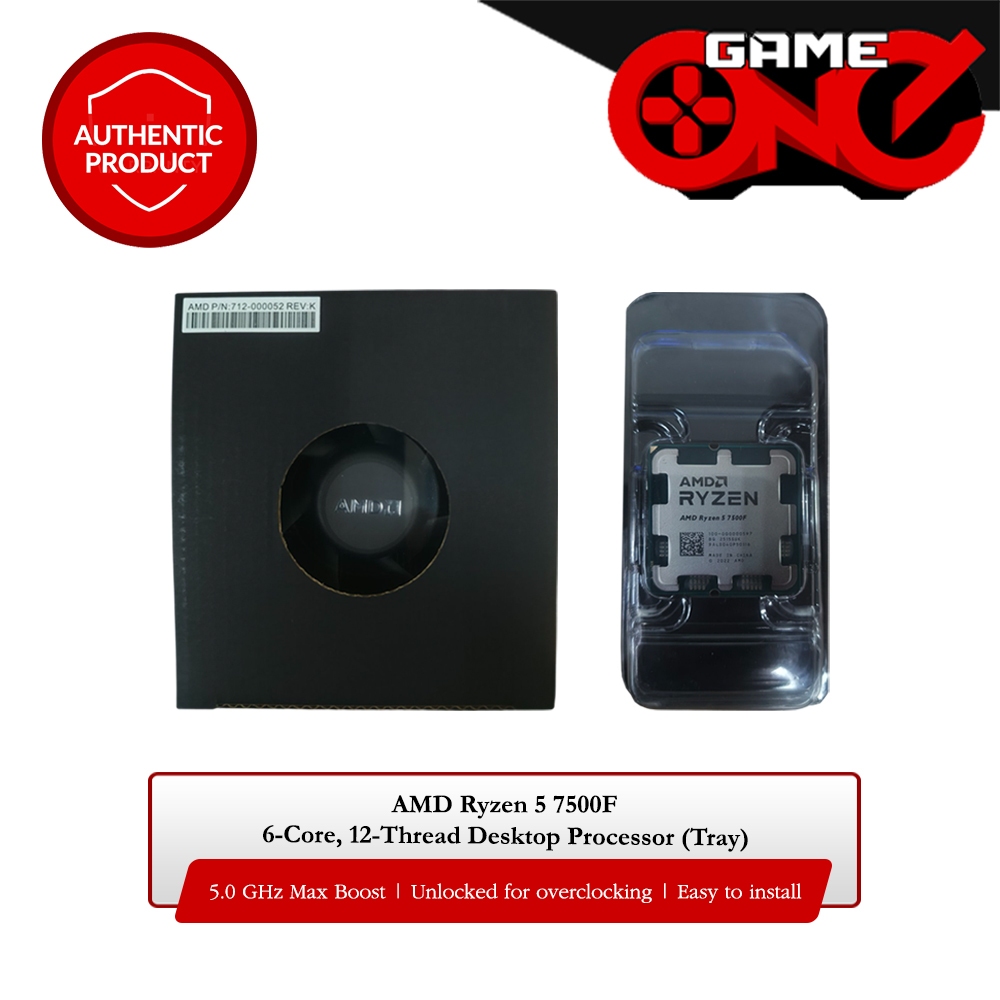 AMD Ryzen 5 7500F 6-Core, 12-Thread AM5 CPU Desktop Processor With Fan ...