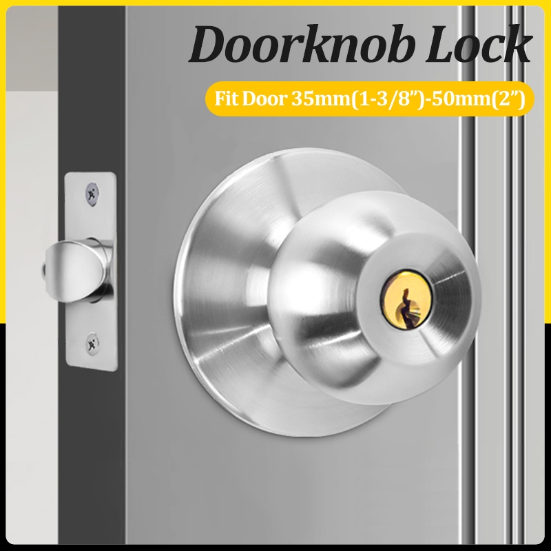 C&K Door Knob Lock 587/5791 Stainless Steel Spherical Door Lock Round Handle With 3 Keys ...