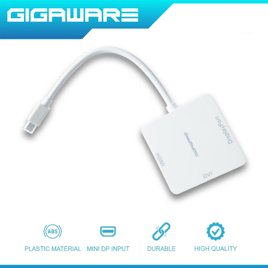 Gigaware Mini DP to VGA DVI HDMI Adapter (White) | Shopee Malaysia