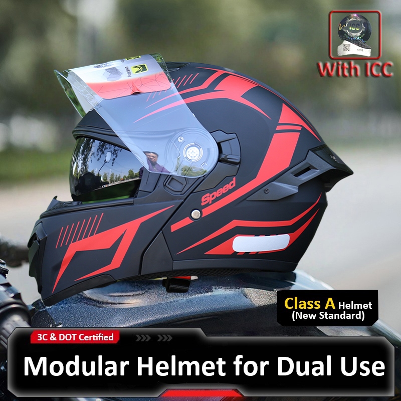 Anak Removable Abs Material Dual Visor Modular Helmet For Motorcycle ...