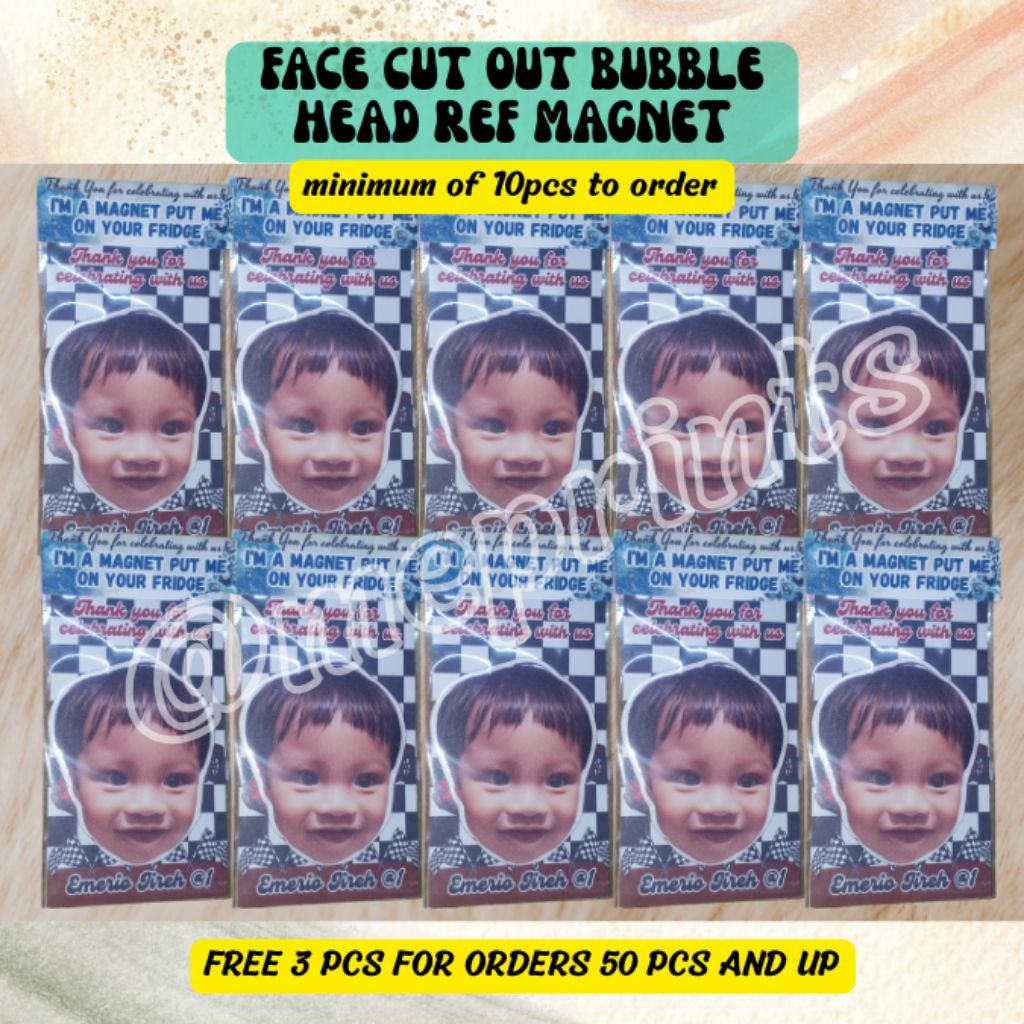 Face Cut-out Ref Magnet Souvenirs bubble head cut out giveaways Big ...