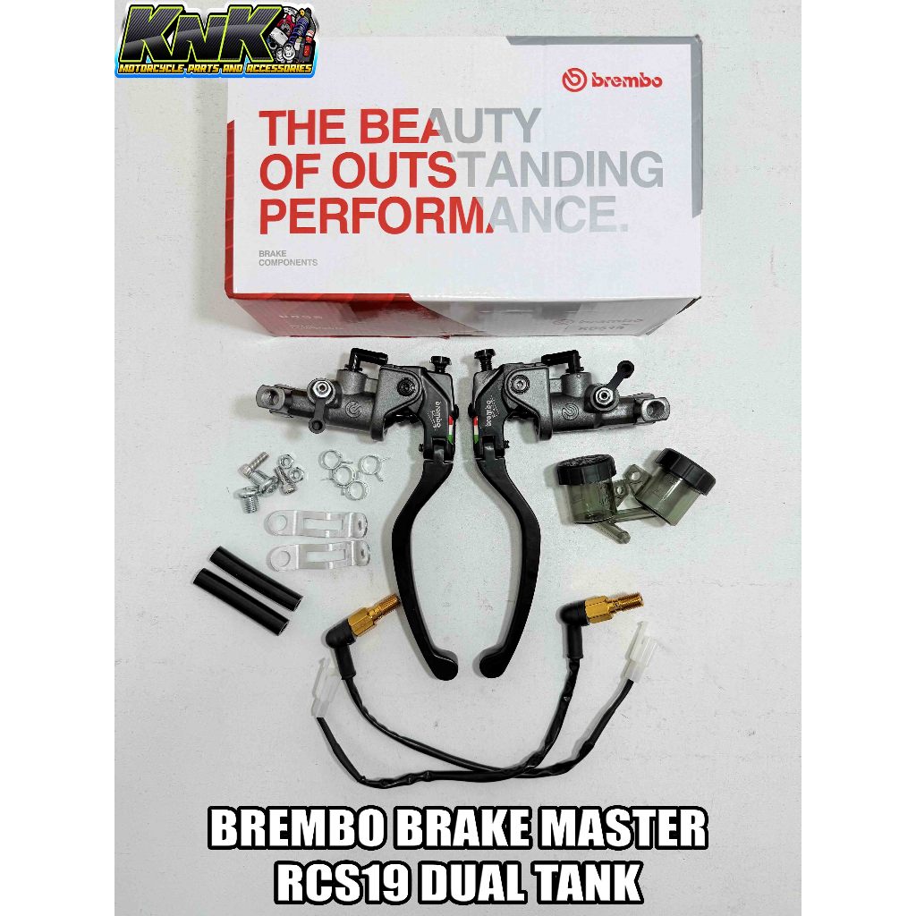 BREMBO RCS19 BRAKE MASTER SET DUAL SMALL TANK WITH SIDE MIRROR HOLDER ...