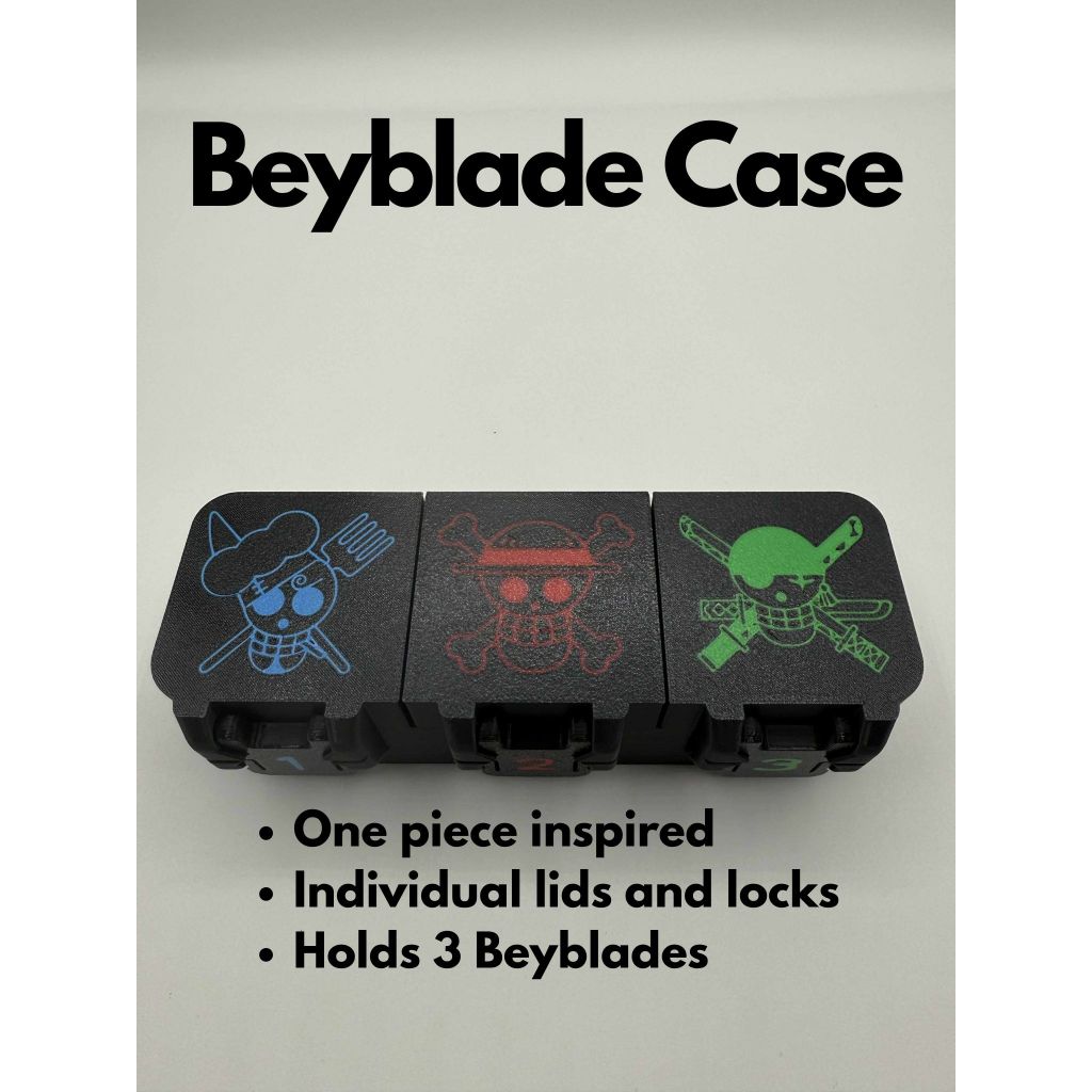 Beyblade Case One Piece Inspired 3D Printed Individual lids locks 3 ...