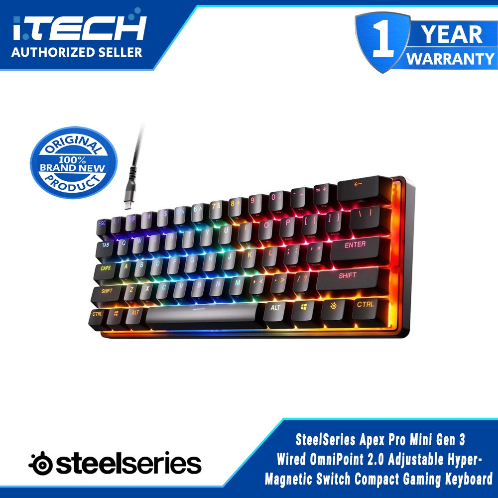 SteelSeries Apex Pro Mini Gen 3 Wired OmniPoint 2.0 HyperMagnetic ...