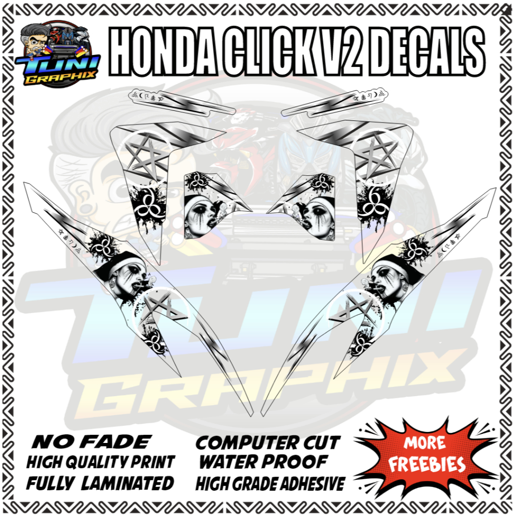 HONDA CLICK 125 V2 DECALS ( THE NUN ) with freebies | Shopee Malaysia