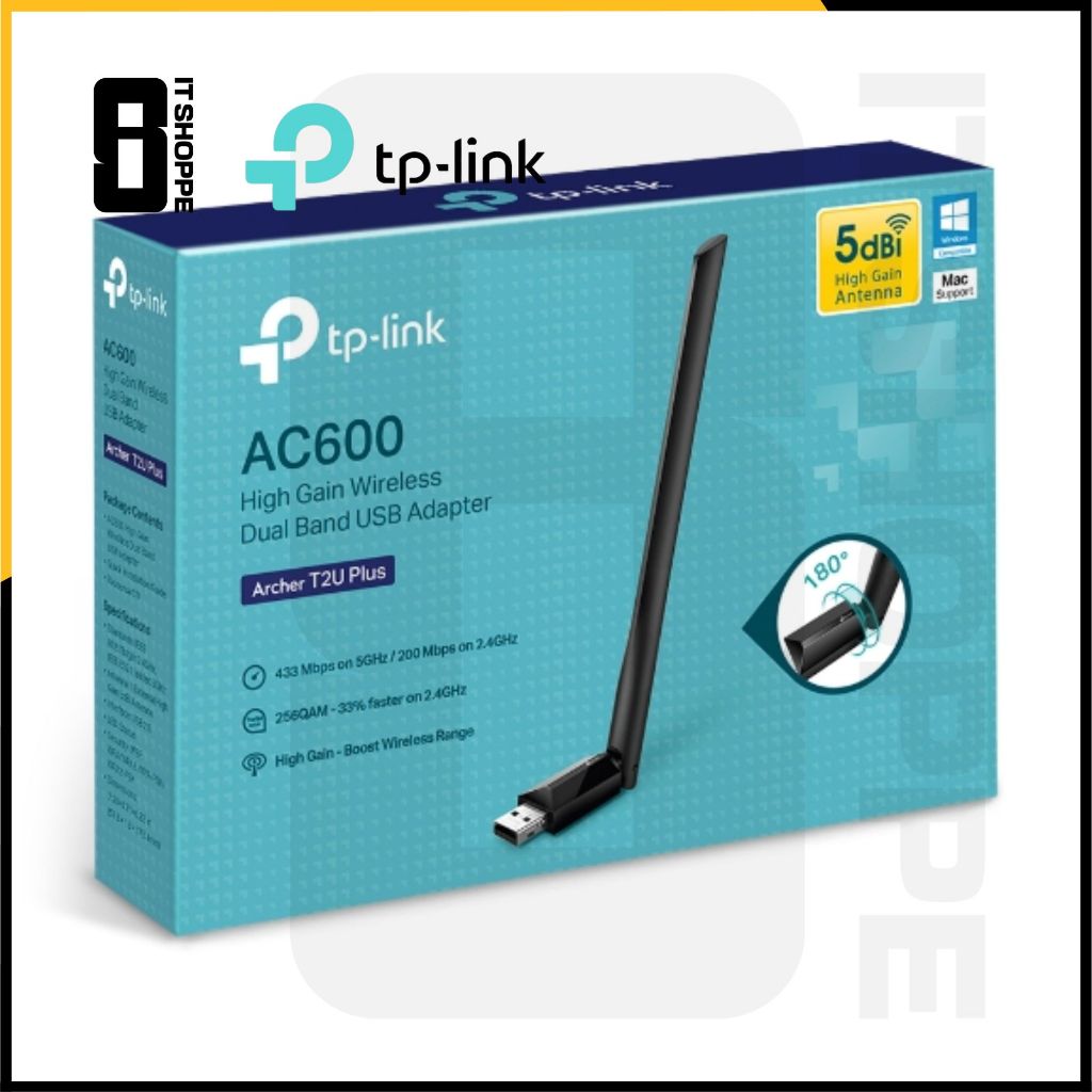 It Shoppe TP-Link Archer T2U Plus Dual Band AC600 High Gain Receiver Wi ...