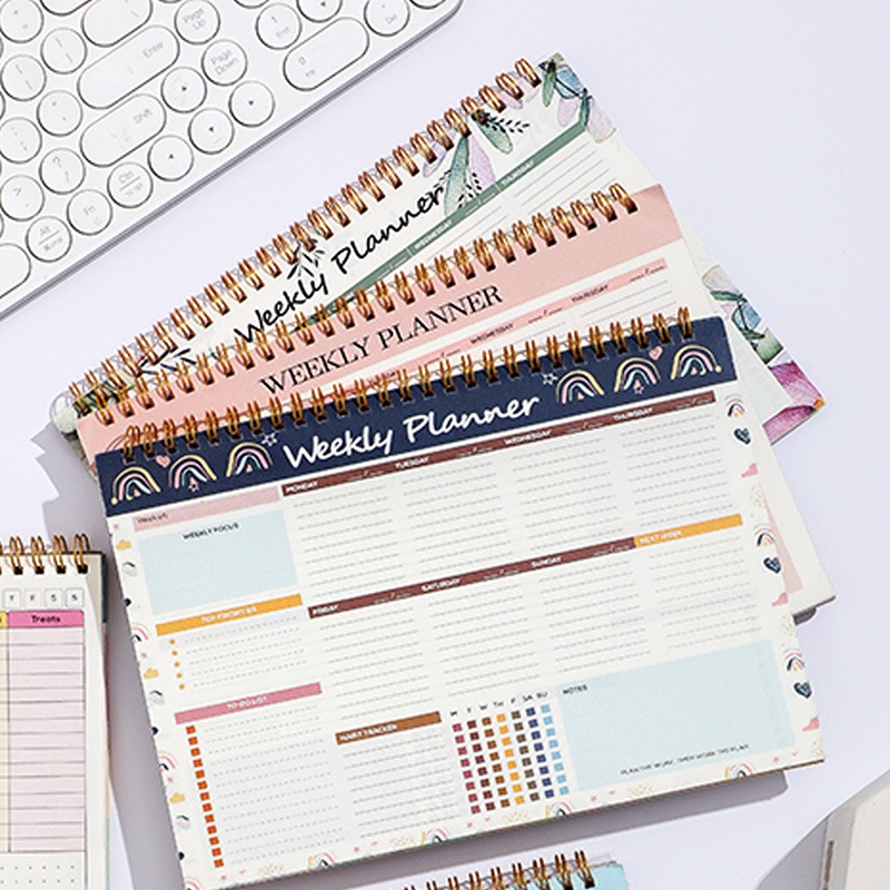 B5 Weekly Plan Coil Notebook Work Clock-in Time Planner Life Record ...