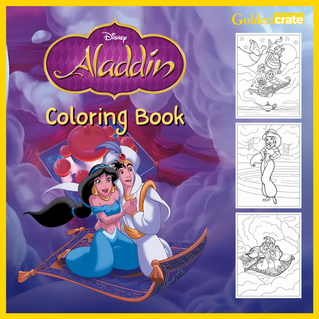 Aladdin Coloring Book for Kids – 20 Pages of Fun, Creativity, & Motor ...