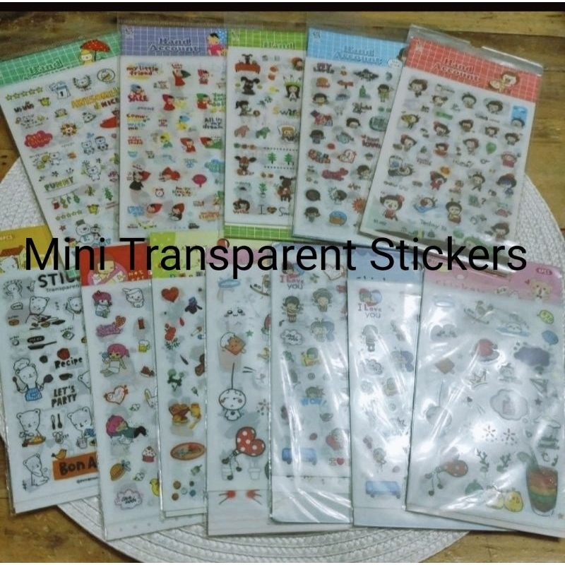 Mini Transparent Stickers-Sold per 1 Pack | Shopee Malaysia
