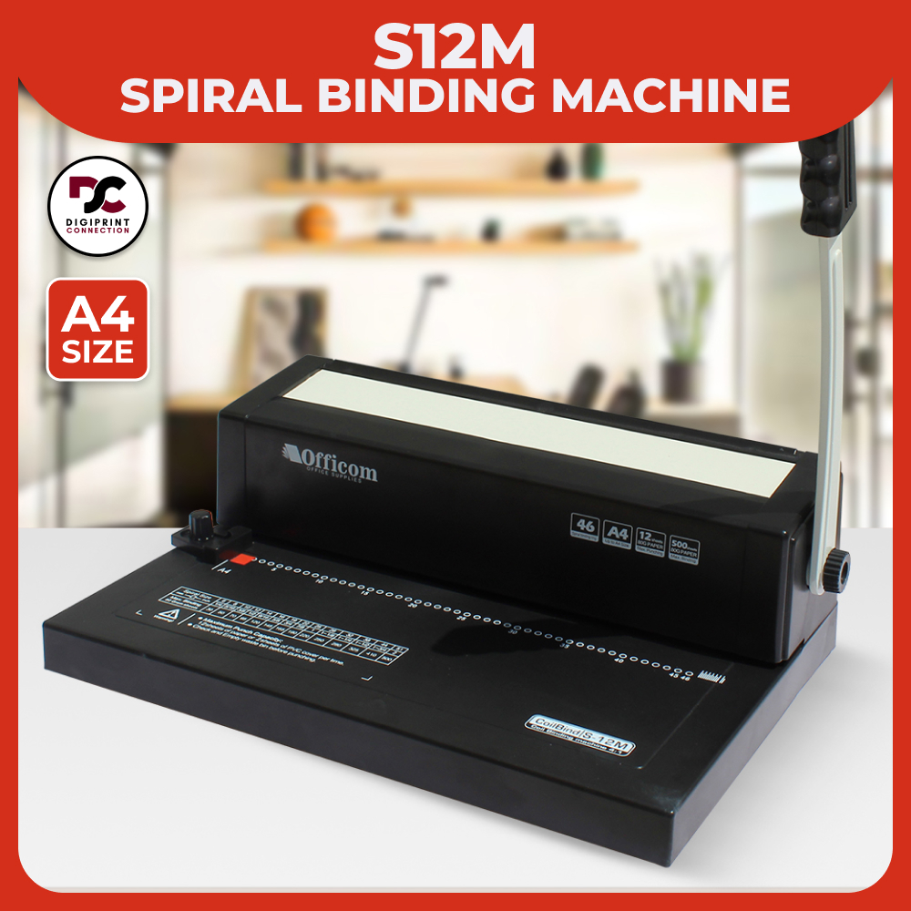 Spiral Binding Machine S12M A4 Size Officom Heavy Duty Binder | Shopee Malaysia