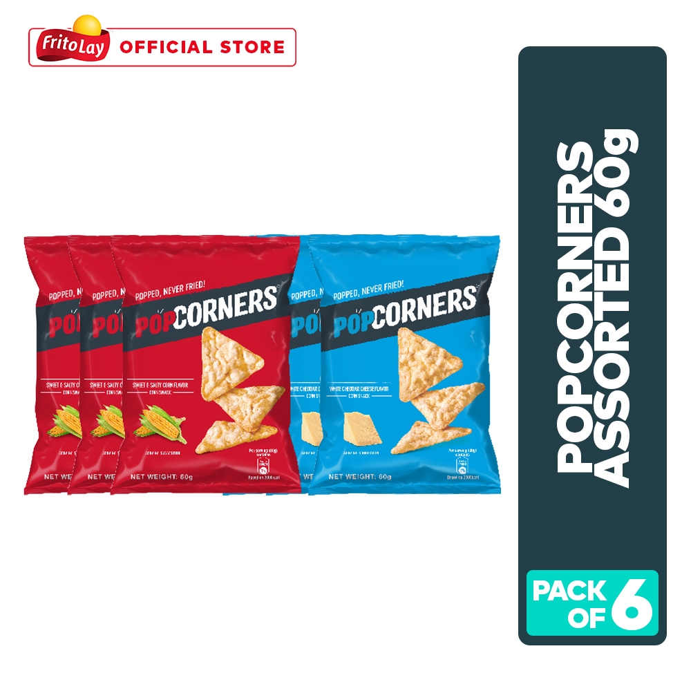 PopCorners White Cheddar Cheese Chips and Sweet & Salty 60g - Pack of 6 ...