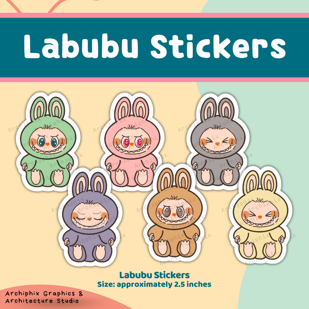 Labubu Monsters Decorative Glossy Vinyl Waterproof Stickers by ...
