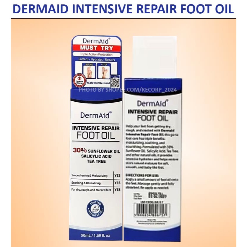 DermAid Intensive Repair Foot Oil 30% Sunflower Oil, Salicylic Acid ...