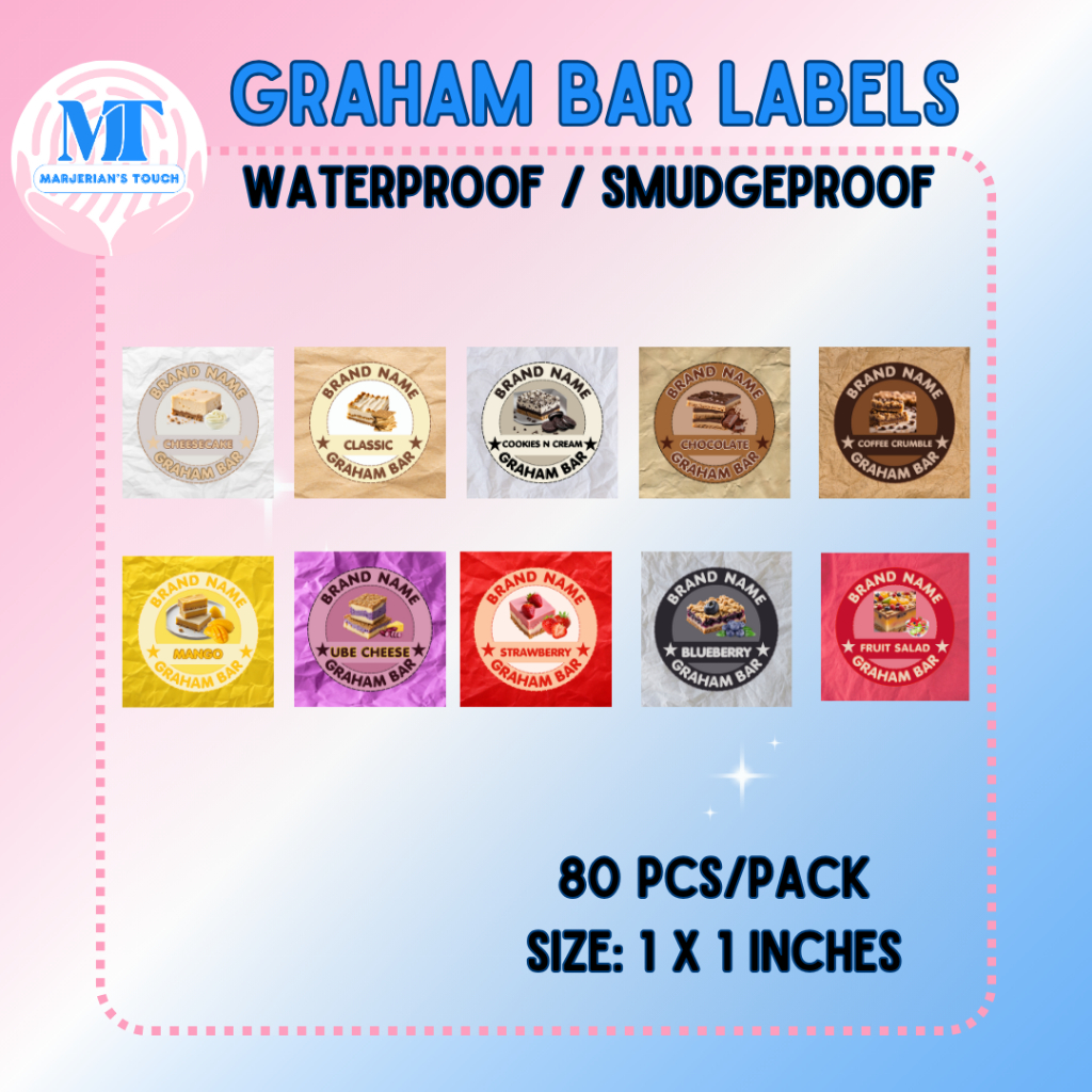 GRAHAM BAR STICKER LABEL WATERPROOF SMUDGEPROOF VINYL STICKER PRODUCT ...