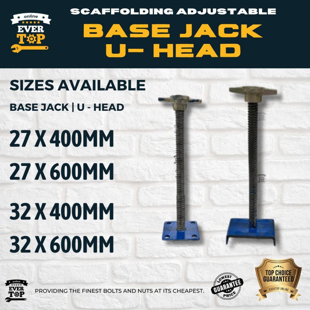 Scaffolding Adjustable Base Jack / U - Head Heavy Duty | Shopee Malaysia
