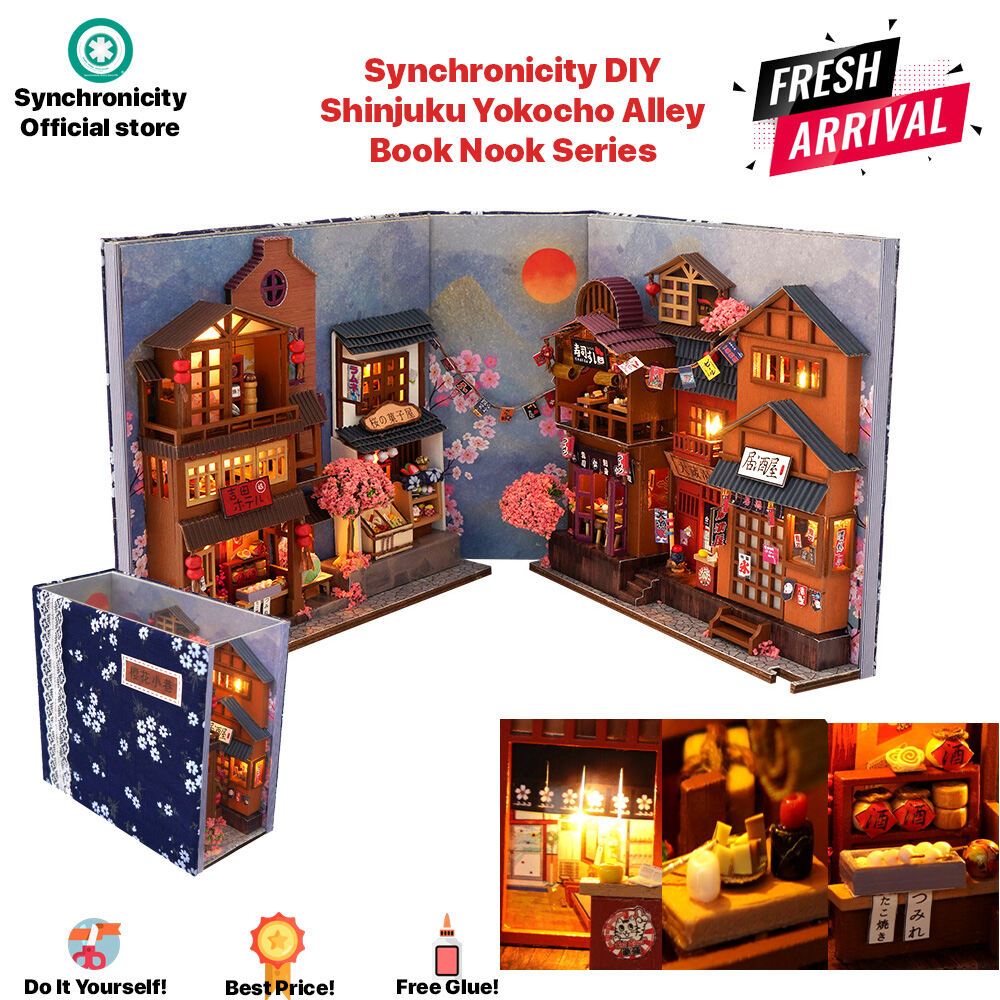 DIY Book Nook Kit, Shinjuku Alley DIY Dollhouse Miniature House Book ...