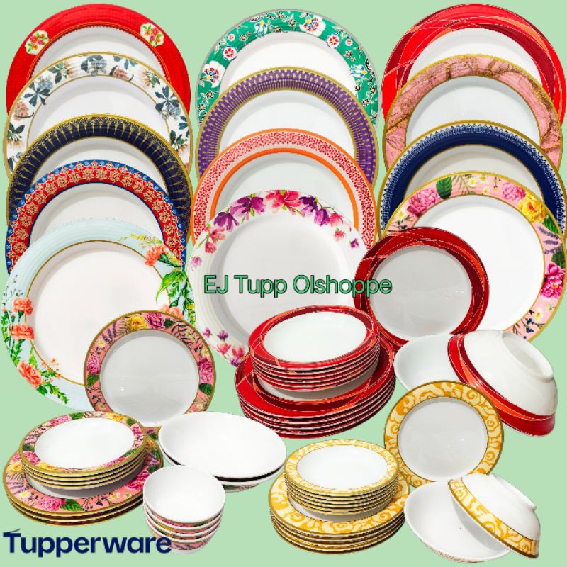 Tupperware Melamine Dinner Plates 26cm & Small Deep Plates 20cm ...