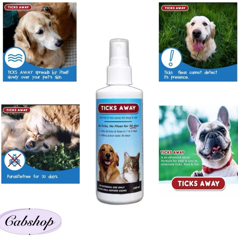 Ticks Away Anti-Tick & Flea Spray for Dogs & Cats Gamot sa Kuto ng aso ...