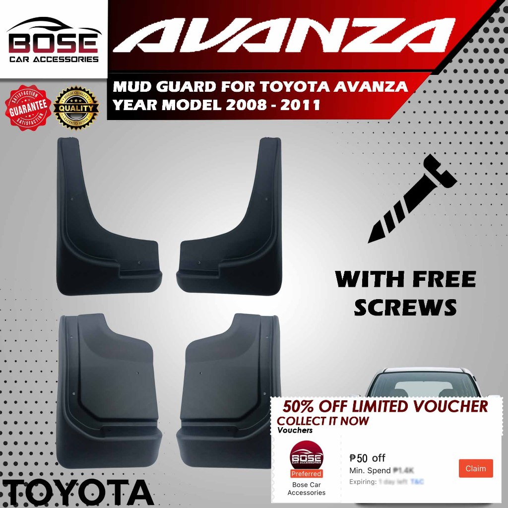 Mud Guard Toyota Avanza 2008 - 2011 / 2011-2018 /2019 - 2021 / Veloz ...
