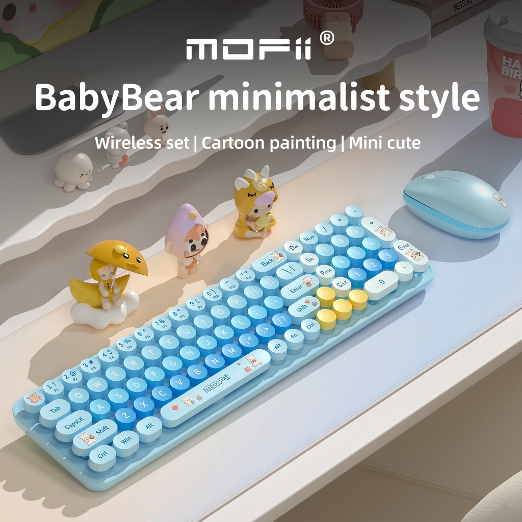 Mofii BabyBear Mini Cute Wireless Keyboard and Mouse Set Comfortable ...
