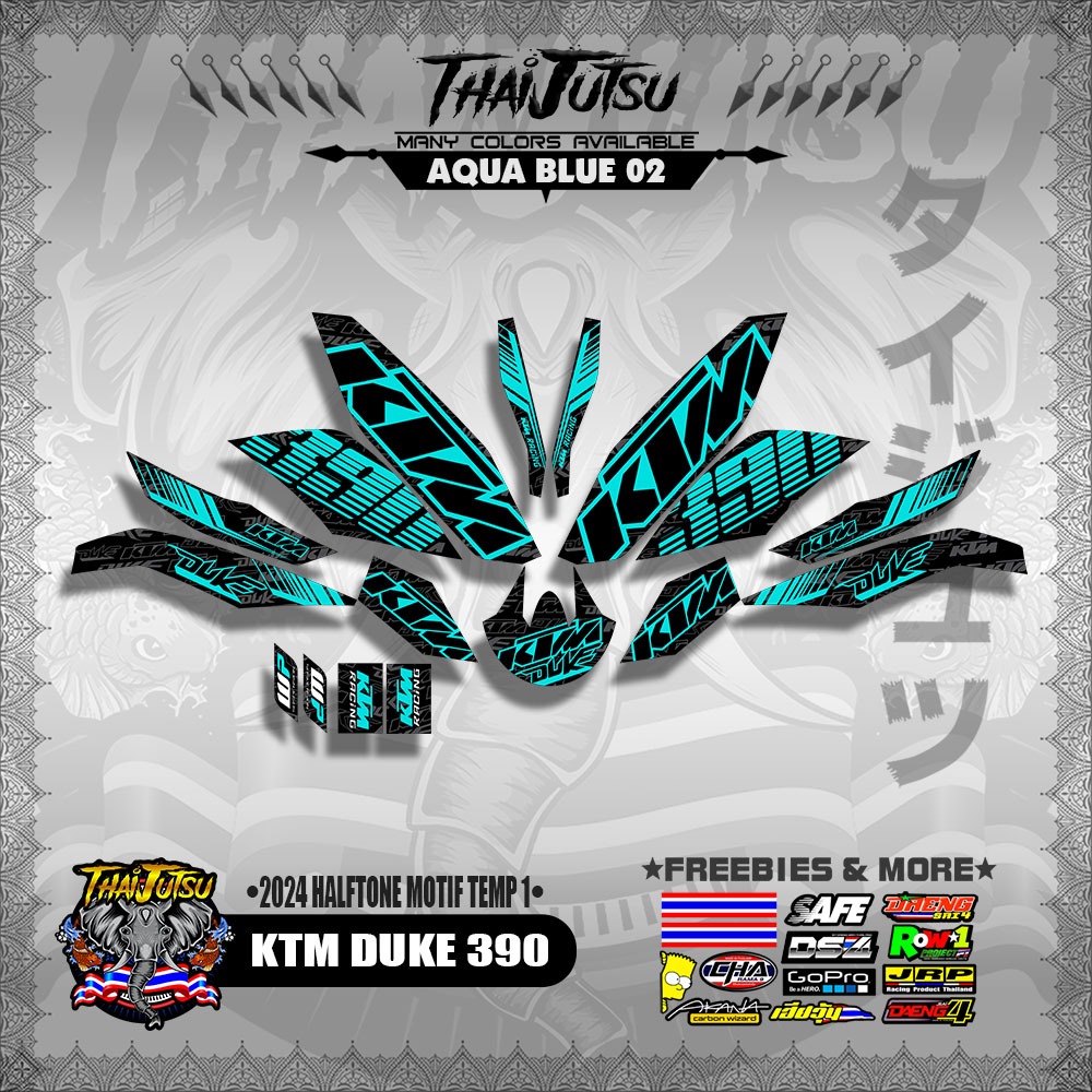 KTM DUKE 390 STICKER DECALS ( 2024 HALFTONE MOTIF TEMP 1 ...