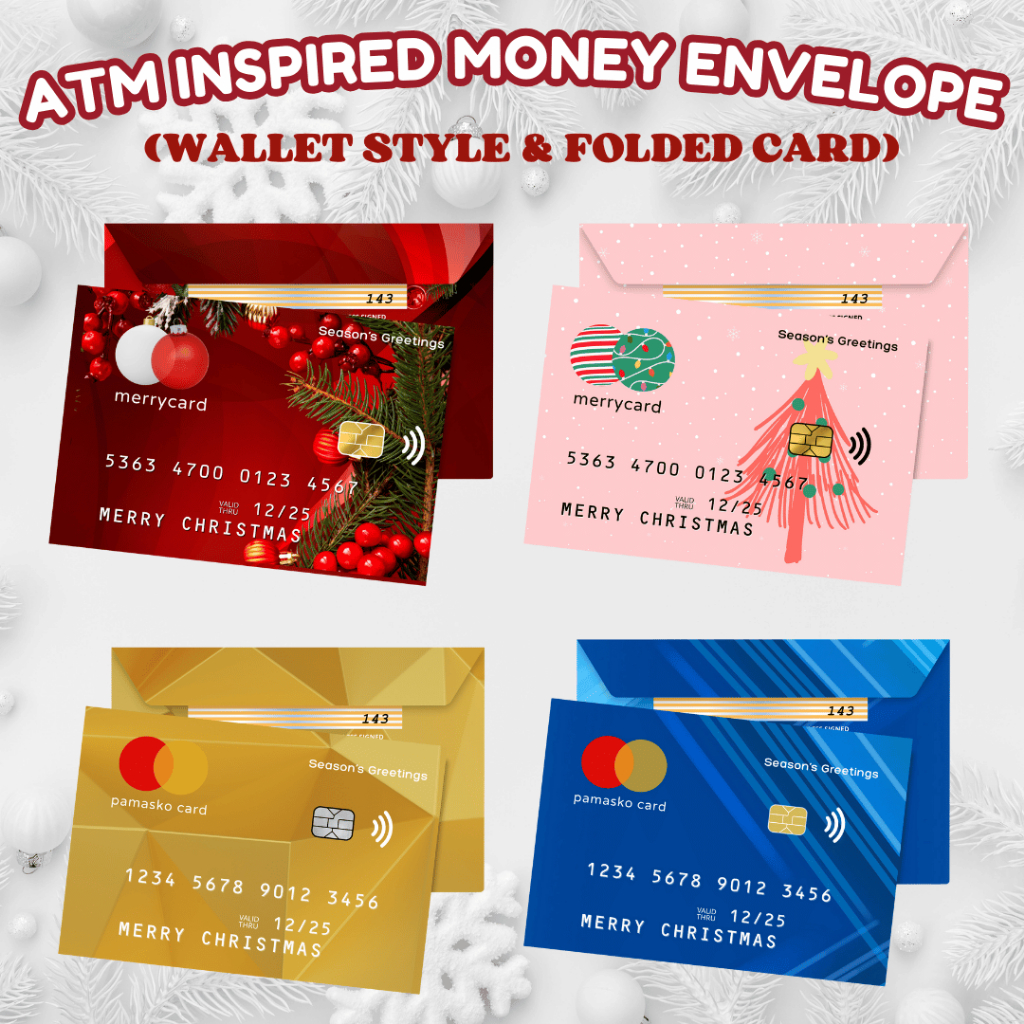 ATM Inspired Christmas Money Envelope Money Ampao Wallet and Folded ...