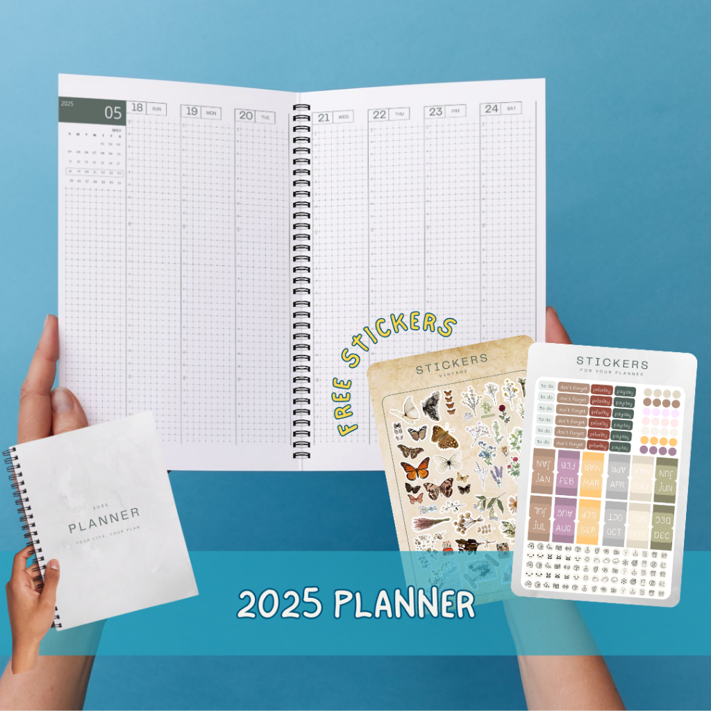 2025 Planner Inspired by Muji, Hobonichi & Starbucks with FREE Stickers ...